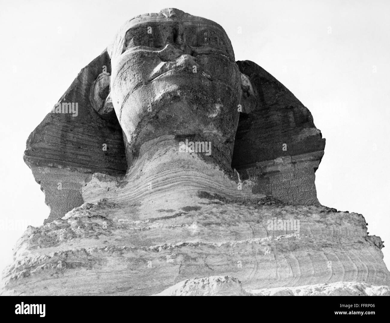 EGYPT: GREAT SPHINX. /nClose-up of the face of the Great Sphinx at Giza ...