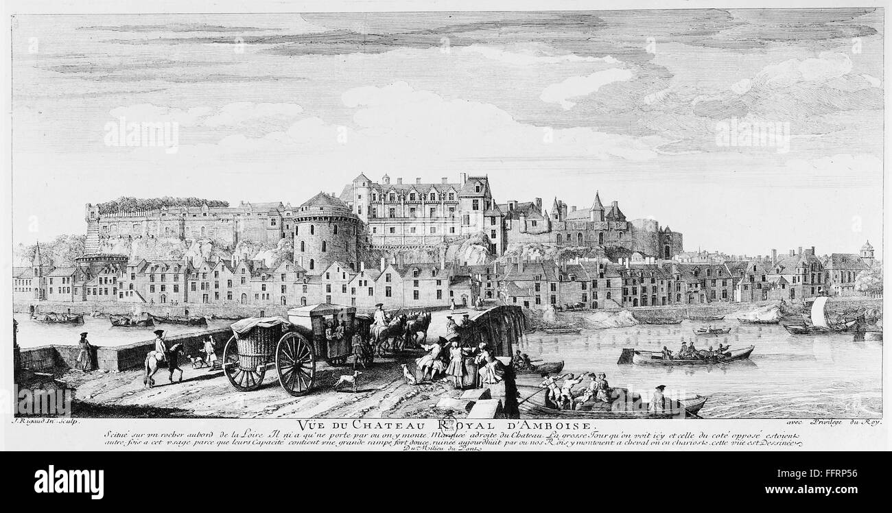 FRANCE: AMBOISE. /nThe ChΓteau d'Amboise and the surrounding town seen ...