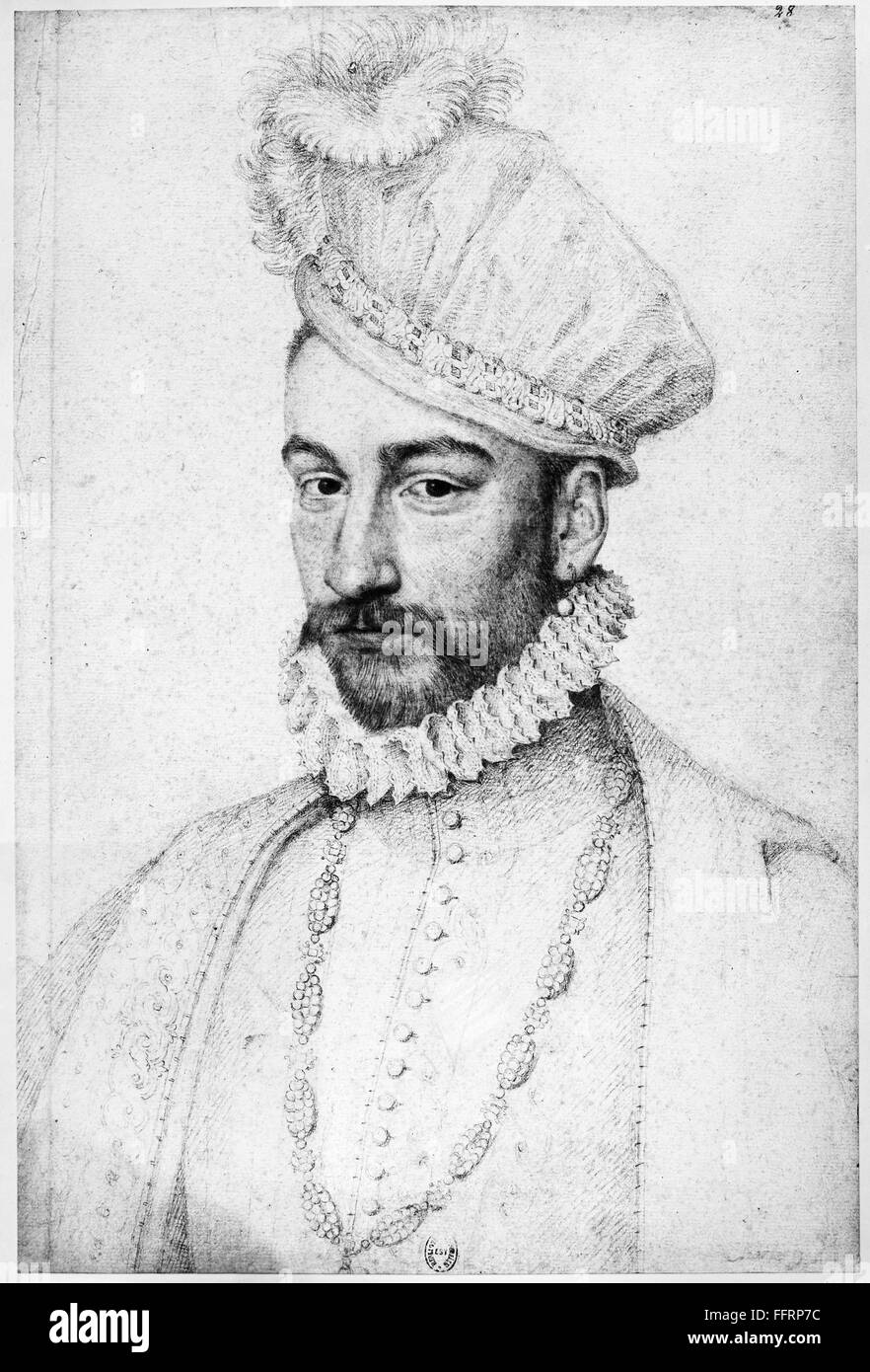 CHARLES IX OF FRANCE /n(1550-1574). King of France, 1560-1574. Contemporary drawing by Franτois ...