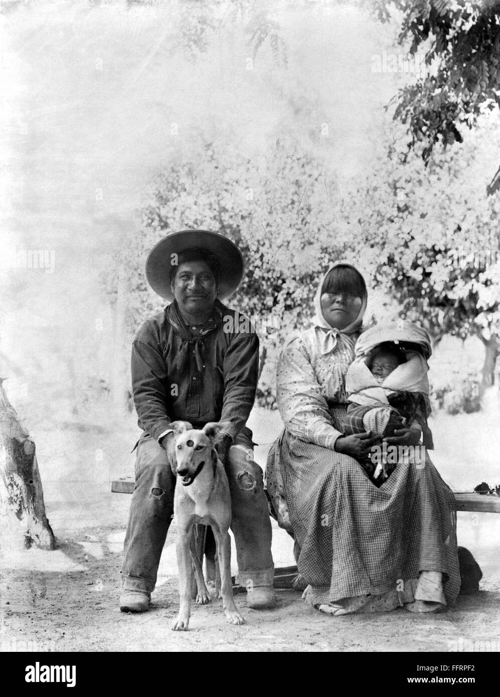 CALIFORNIA: POMO FAMILY. /nA Pomo family photographed in California ...