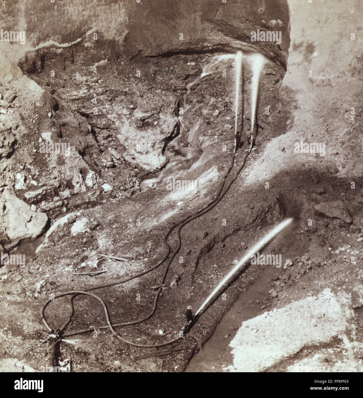 Hydraulic Mining C1867 Nhydraulic Mining At Gold Run Placer County California Photograph