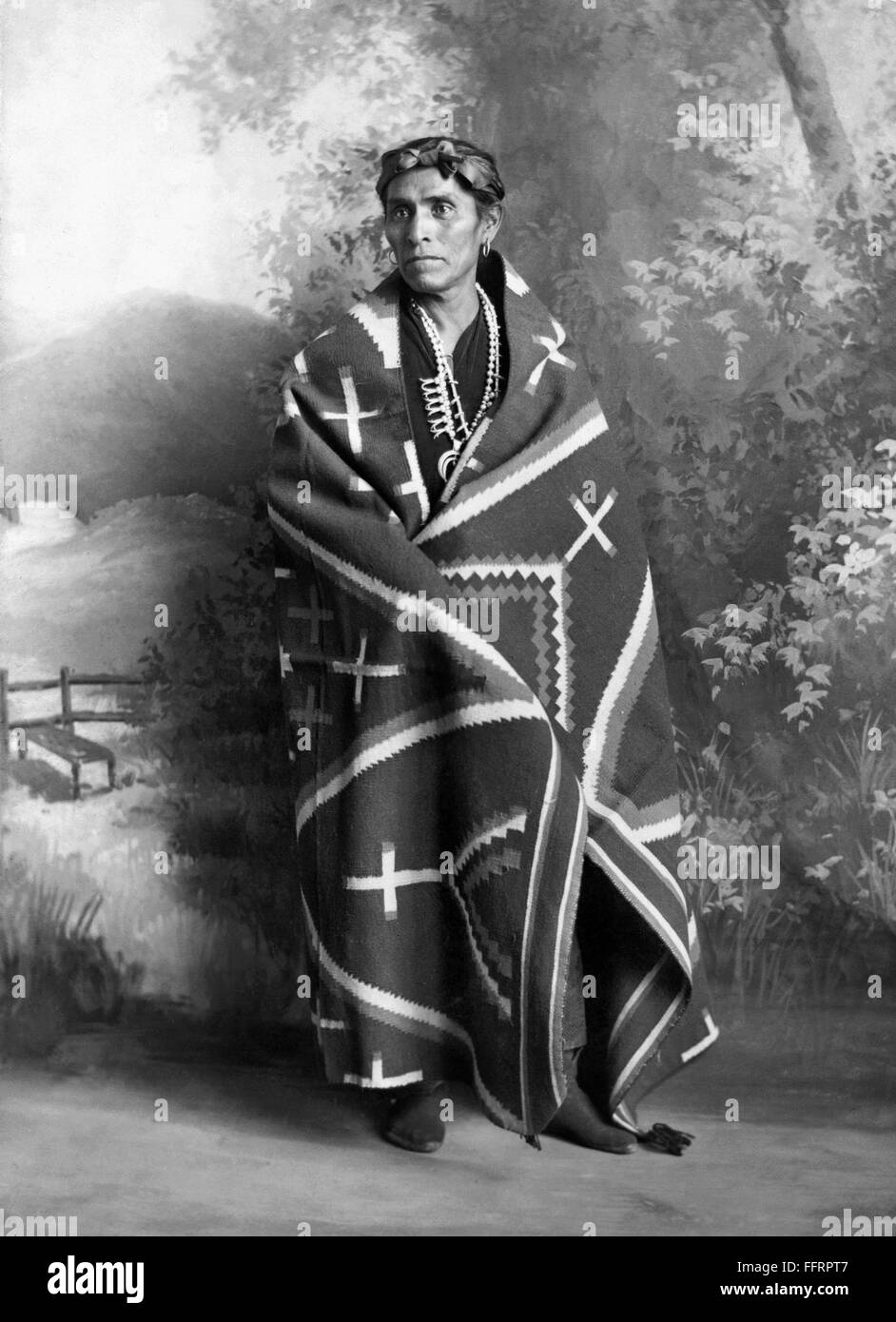 NAVAJO MAN, c1906. /nA Navajo man identified as Tom Ganado, wrapped in ...