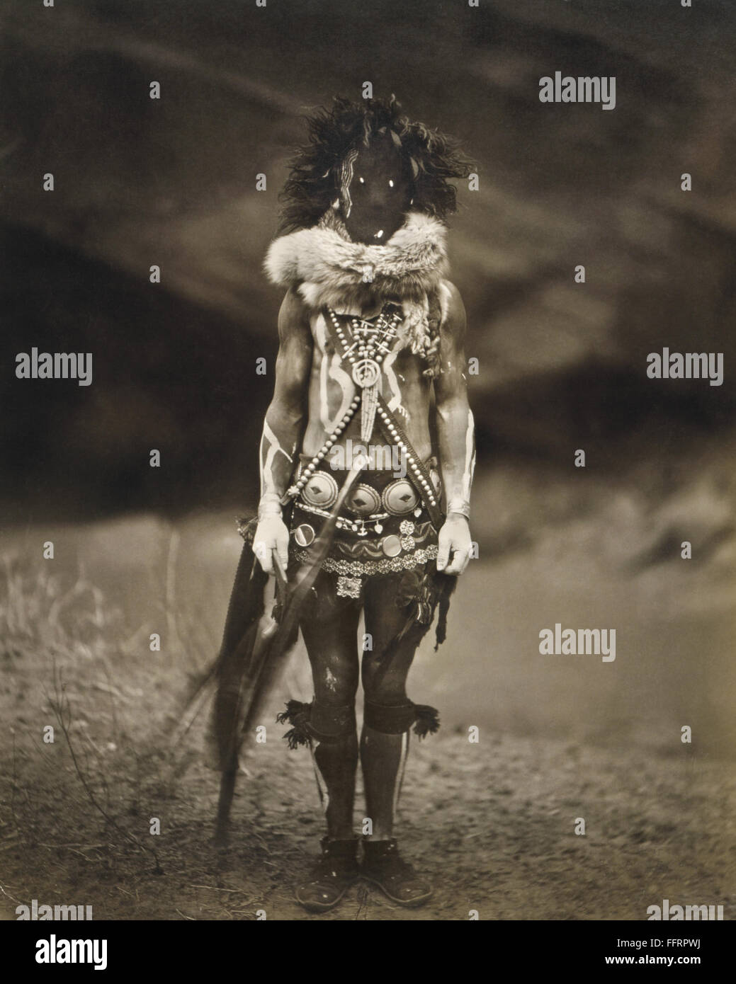 NAVAJO RITUAL, c1904. /nA Navajo man dressed as the deity Nayenezgani ...