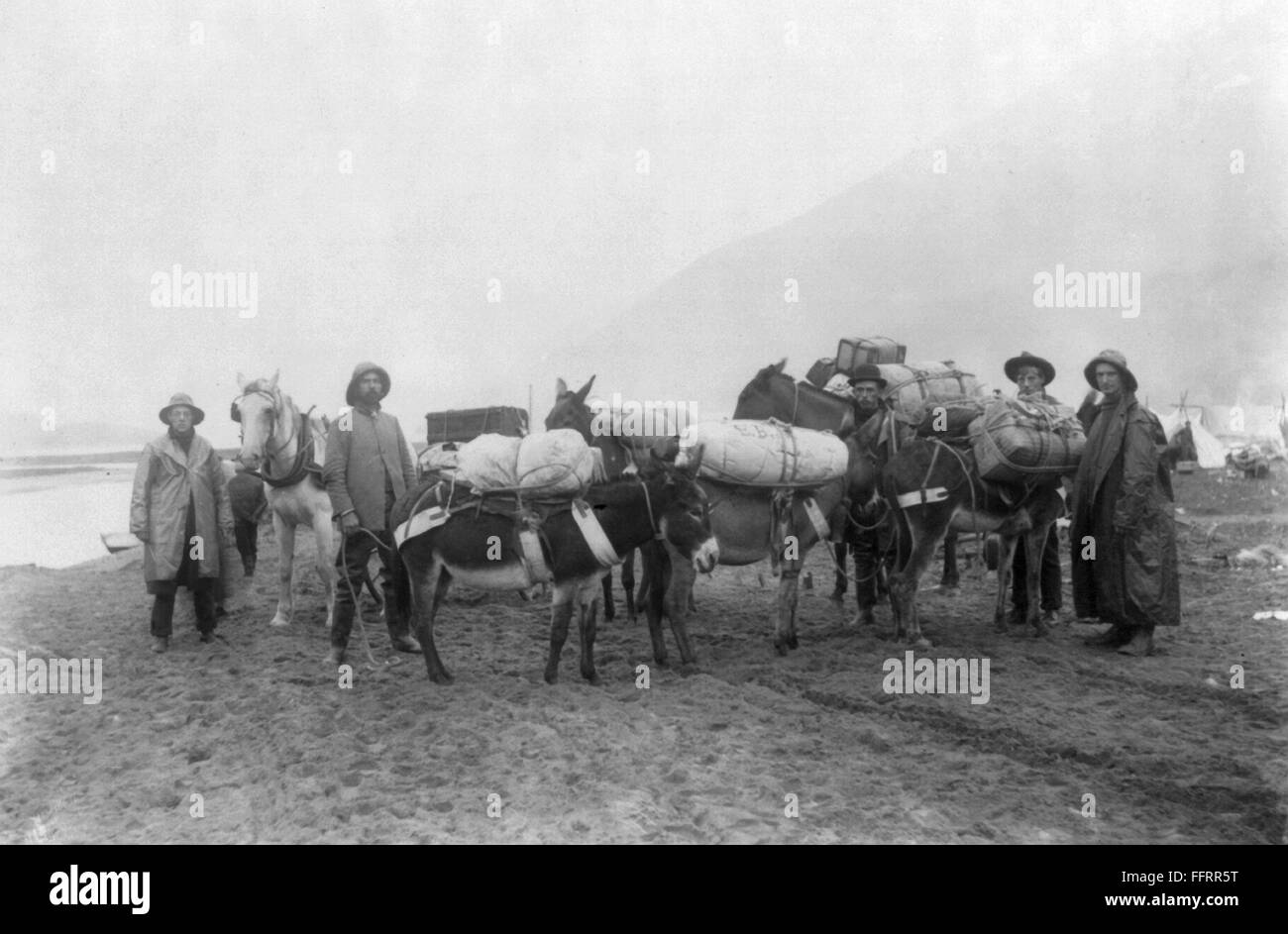 ALASKA: DYEA POINT, c1897. /nA group of gold prospectors with their ...