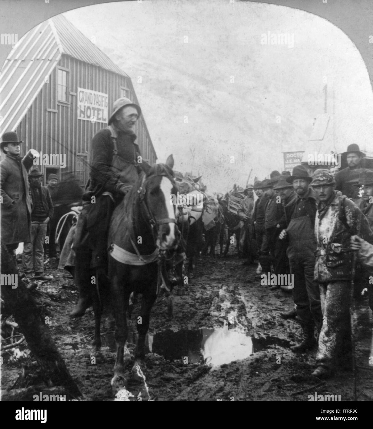ALASKA: GOLD RUSH, c1898. /nA group of prospectors in front of the ...