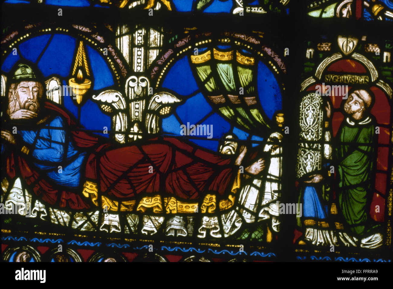 TREE OF JESUS. /nDetail from a Jesse tree. Stained glass window at the ...