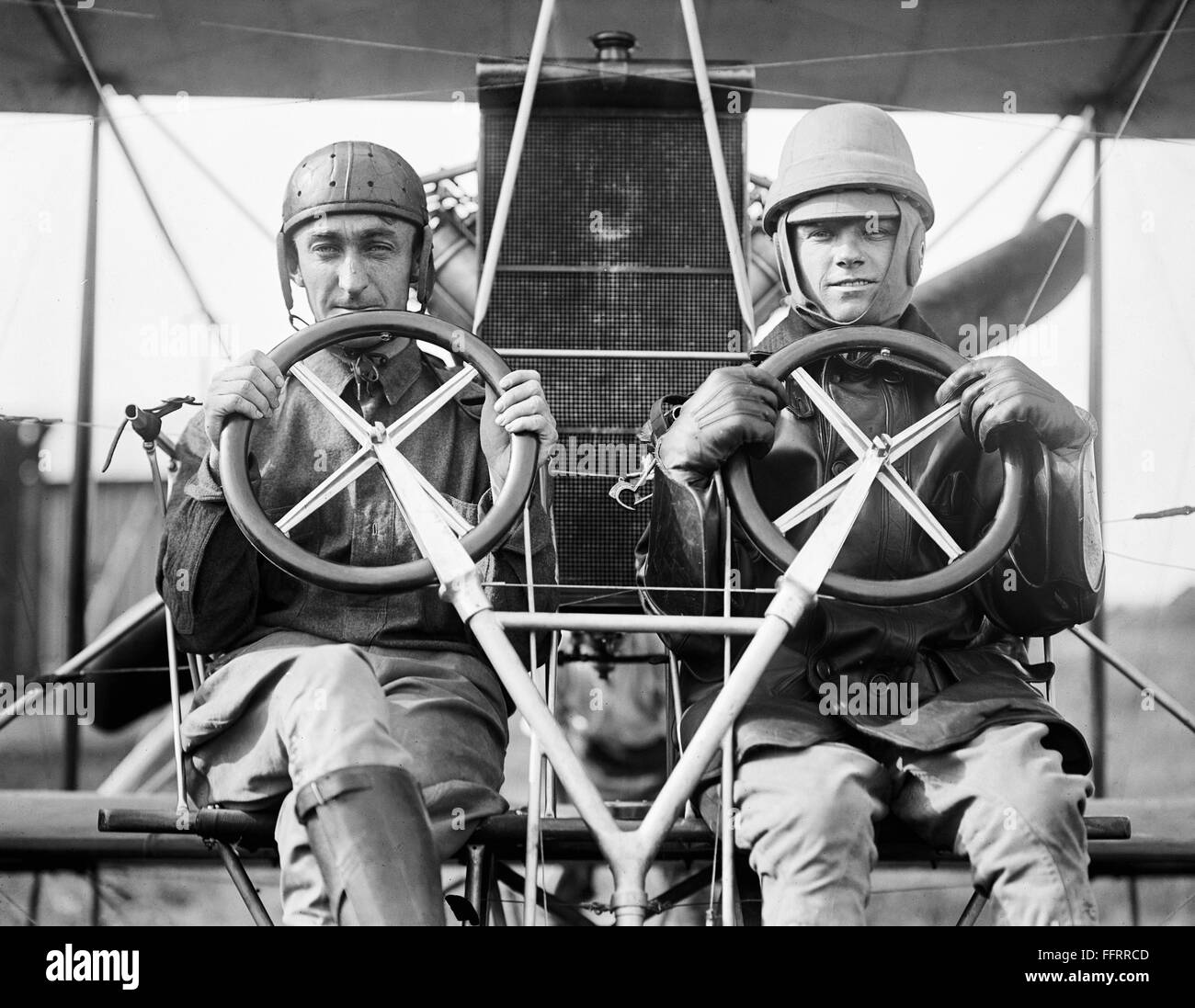 MARYLAND: COLLEGE PARK. /nArmy officers piloting a Wright biplane at ...