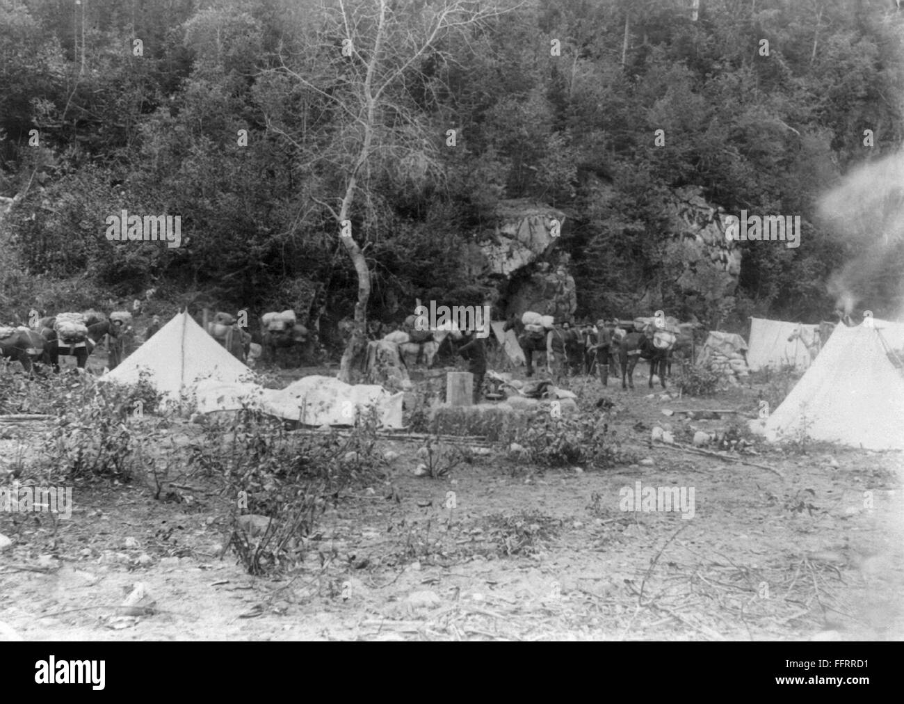 ALASKA: GOLD RUSH, c1897. /nThe campsite of a group of gold prospectors ...
