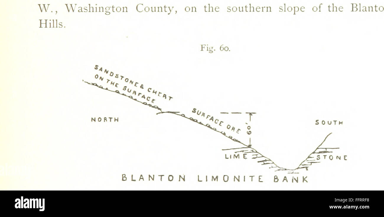 A vintage scientific book discussing the iron ore deposits in Missouri ...