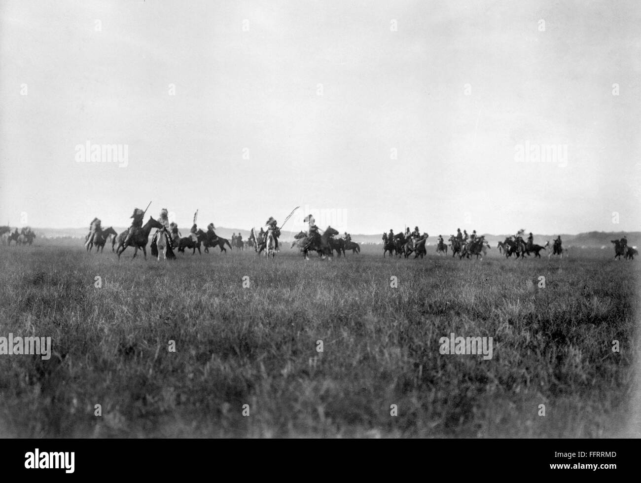SIOUX HORESMEN, c1907. /nA group of Sioux Native American men on ...