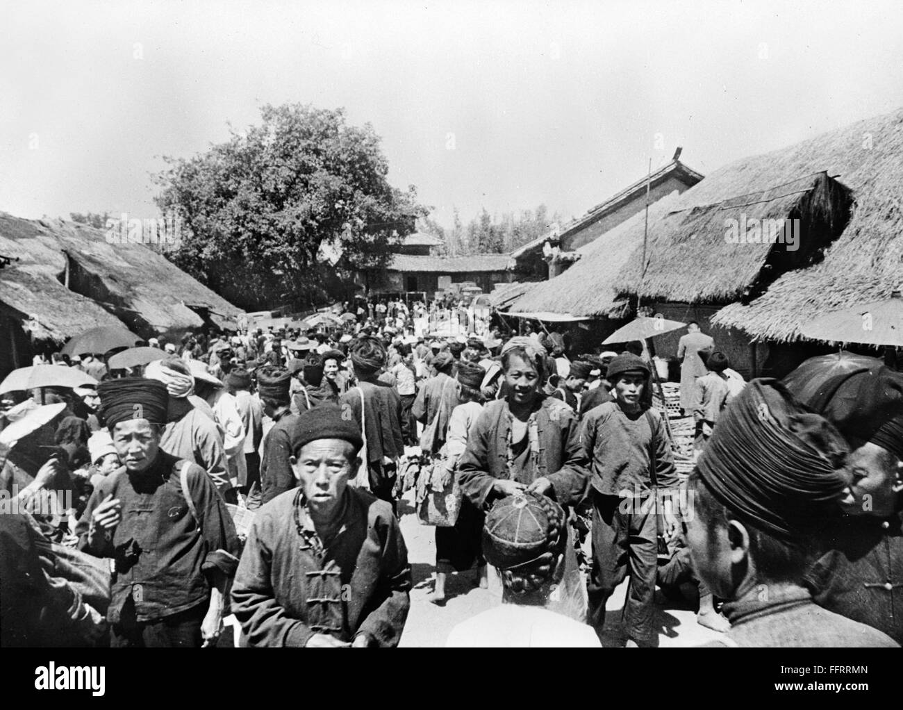 CHINA: MARKET, c1940. /nMarket day in Chefang, China. Photograph, 1940 ...