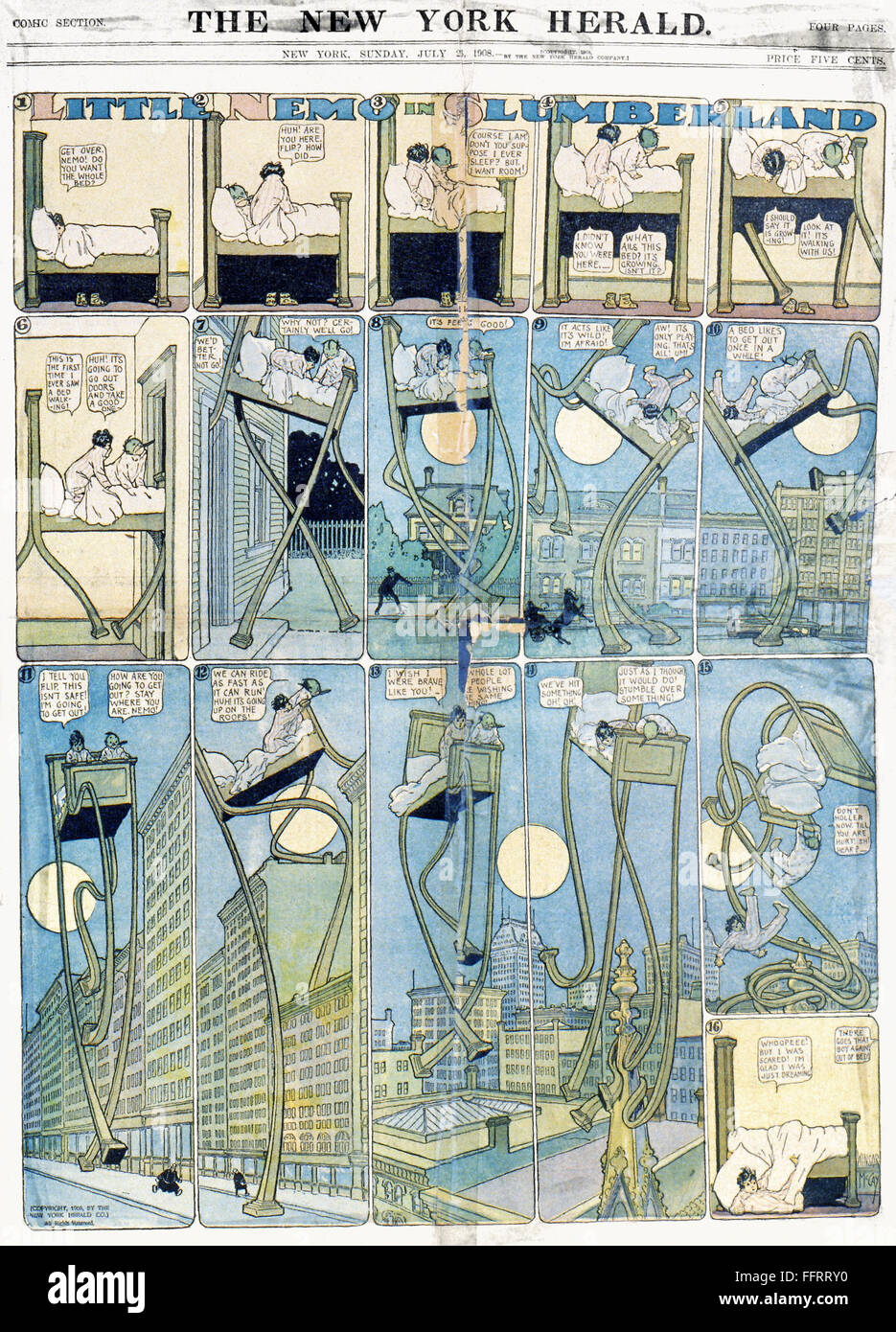 COMIC STRIP: LITTLE NEMO. /nThe 'walking bed' episode of the American ...