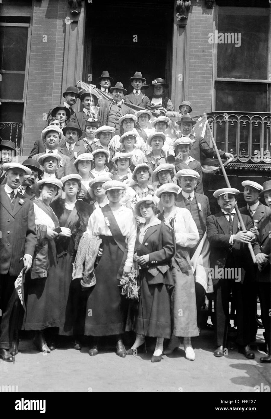 STRIKING GARMENT WORKERS. /nGroup of American garment workers on strike ...