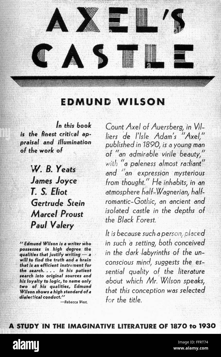 WILSON: AXEL'S CASTLE, 1931. /nCover of the first edition of 'Axel's ...
