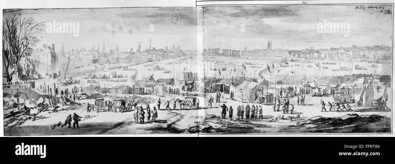 LONDON: FROST FAIR, 1684. /nView from the middle of the frozen Thames ...