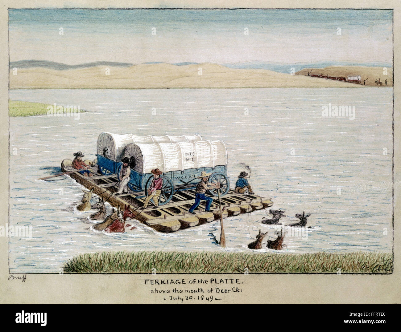 GOLD RUSH, 1849. /nProspectors on their way to California are ferried ...