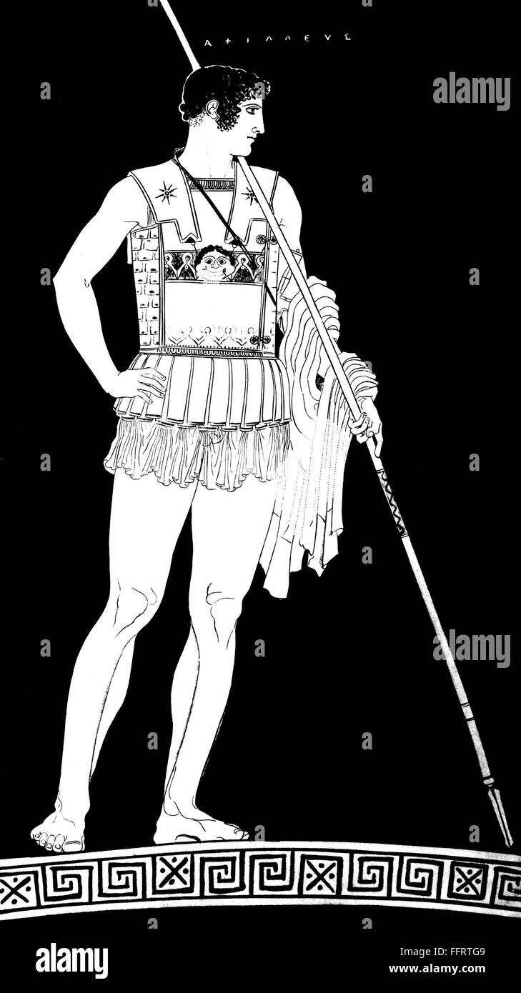 ACHILLES. /nVase painting of Achilles on an Attic red-figured amphora ...