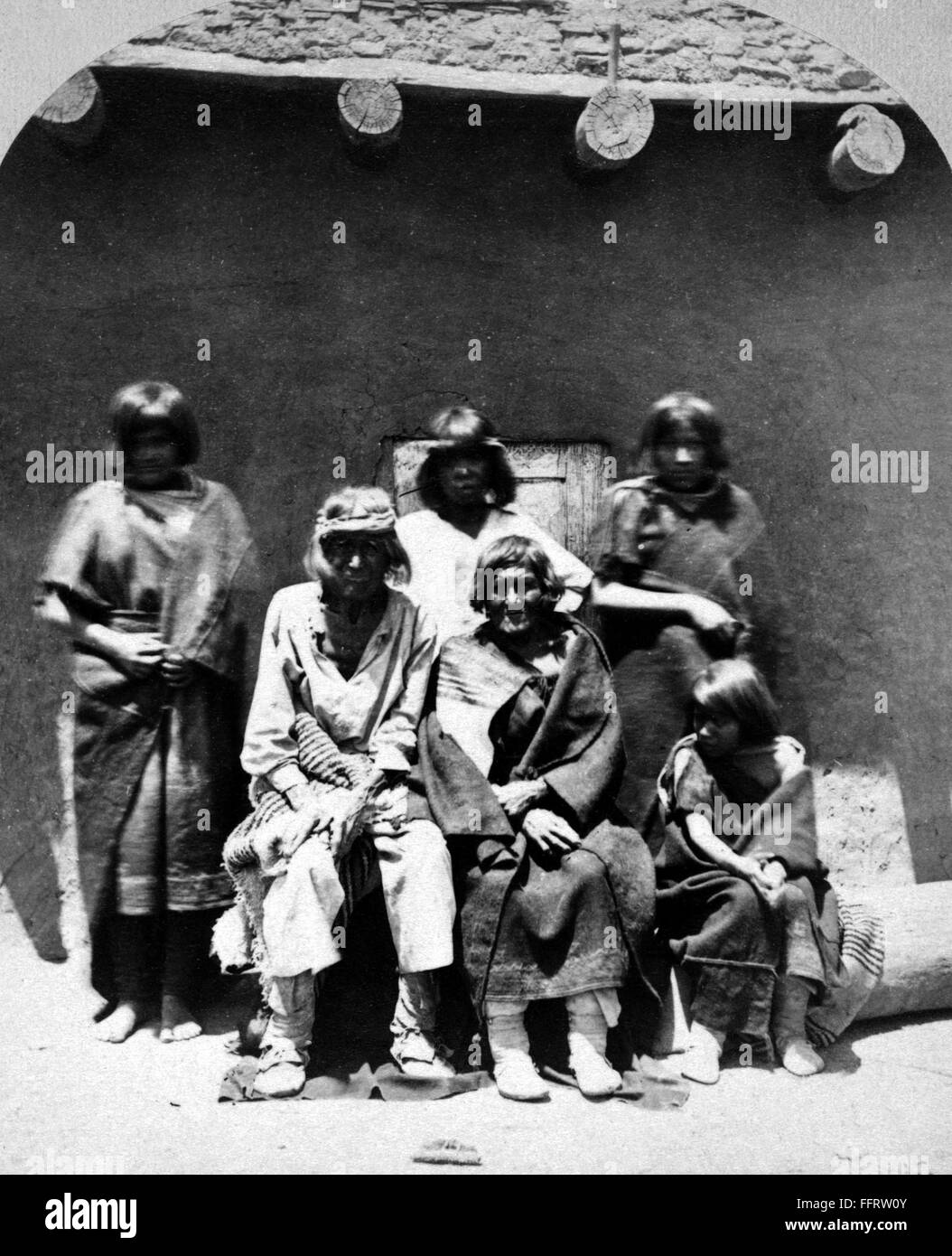 NEW MEXICO: ZUNIS, 1873. /nGroup of young and elderly Zuni Native ...