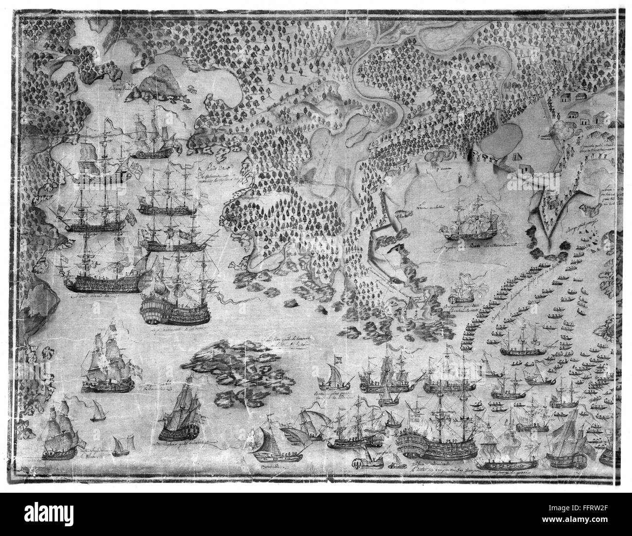SIEGE OF LOUISBOURG, 1758. /nThe British siege of the French fortress ...