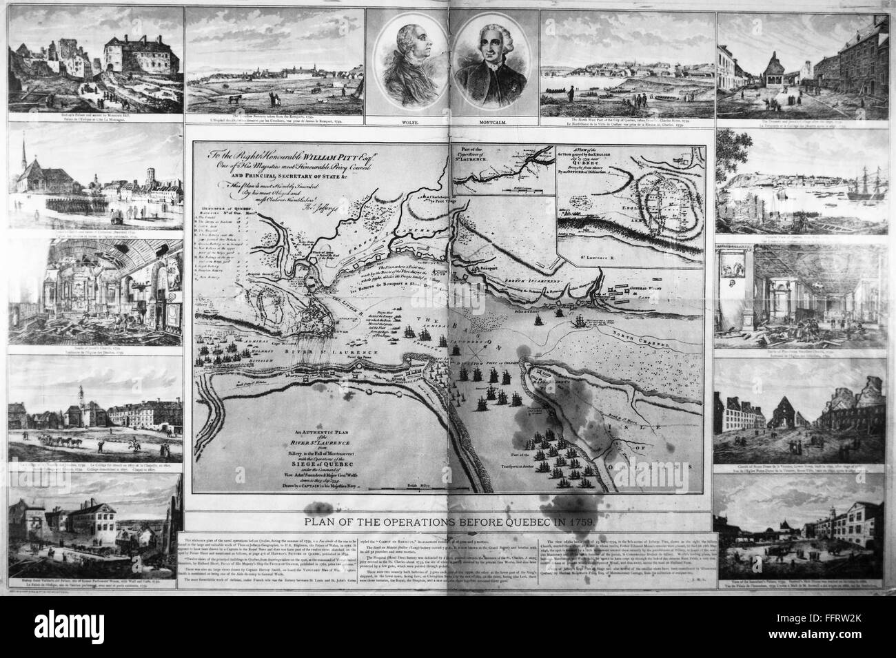 BATTLE OF QUEBEC, 1759. /nPlan of British and French military ...