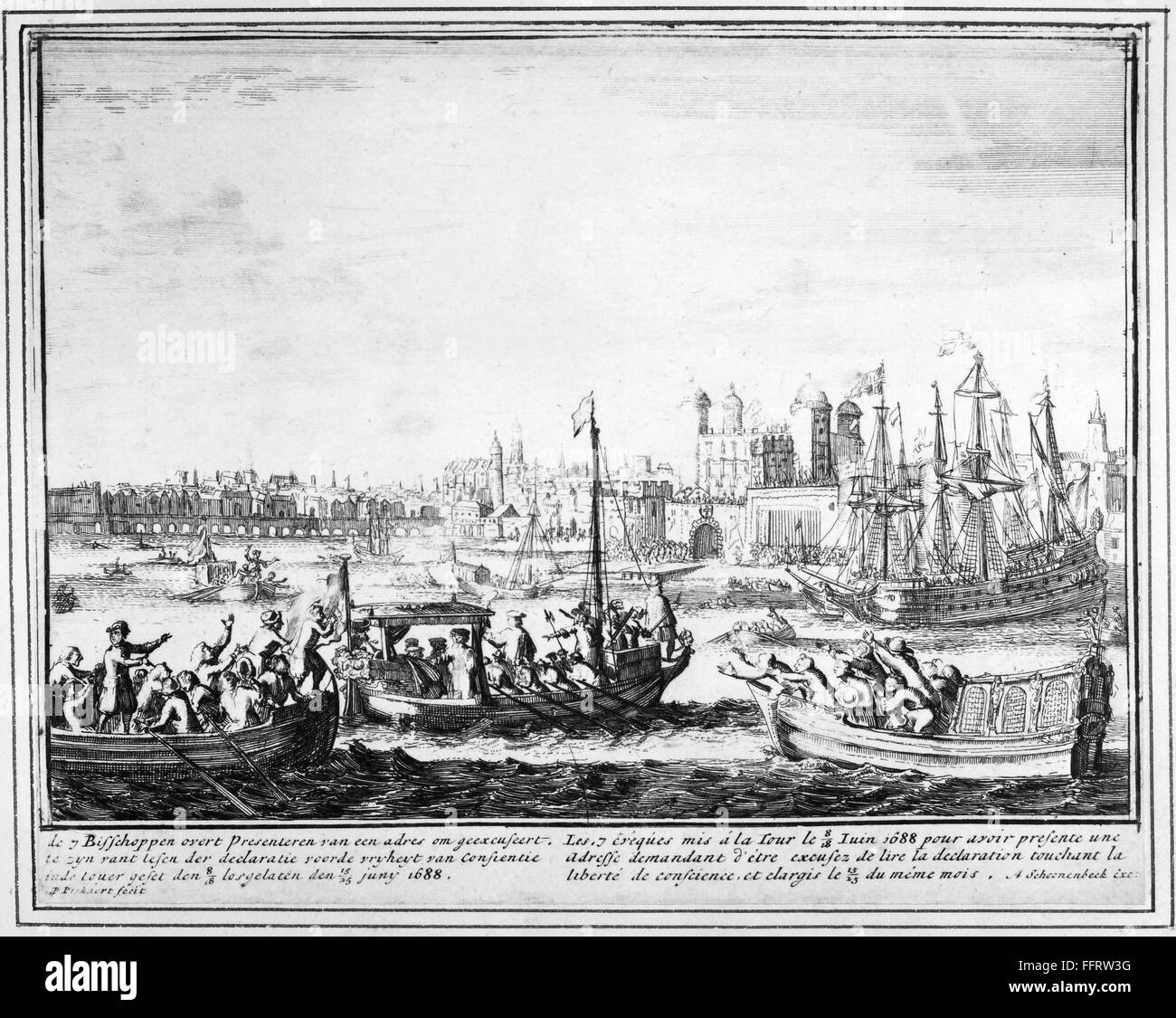 SEVEN BISHOPS' TRIAL, 1688. /nSeven bishops of the Church of England ...