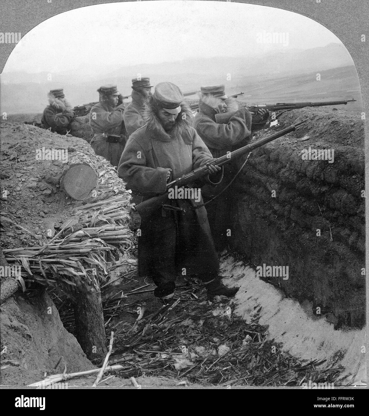 RUSSO-JAPANESE WAR, c1905. /nJapanese soldiers firing on Russian ...