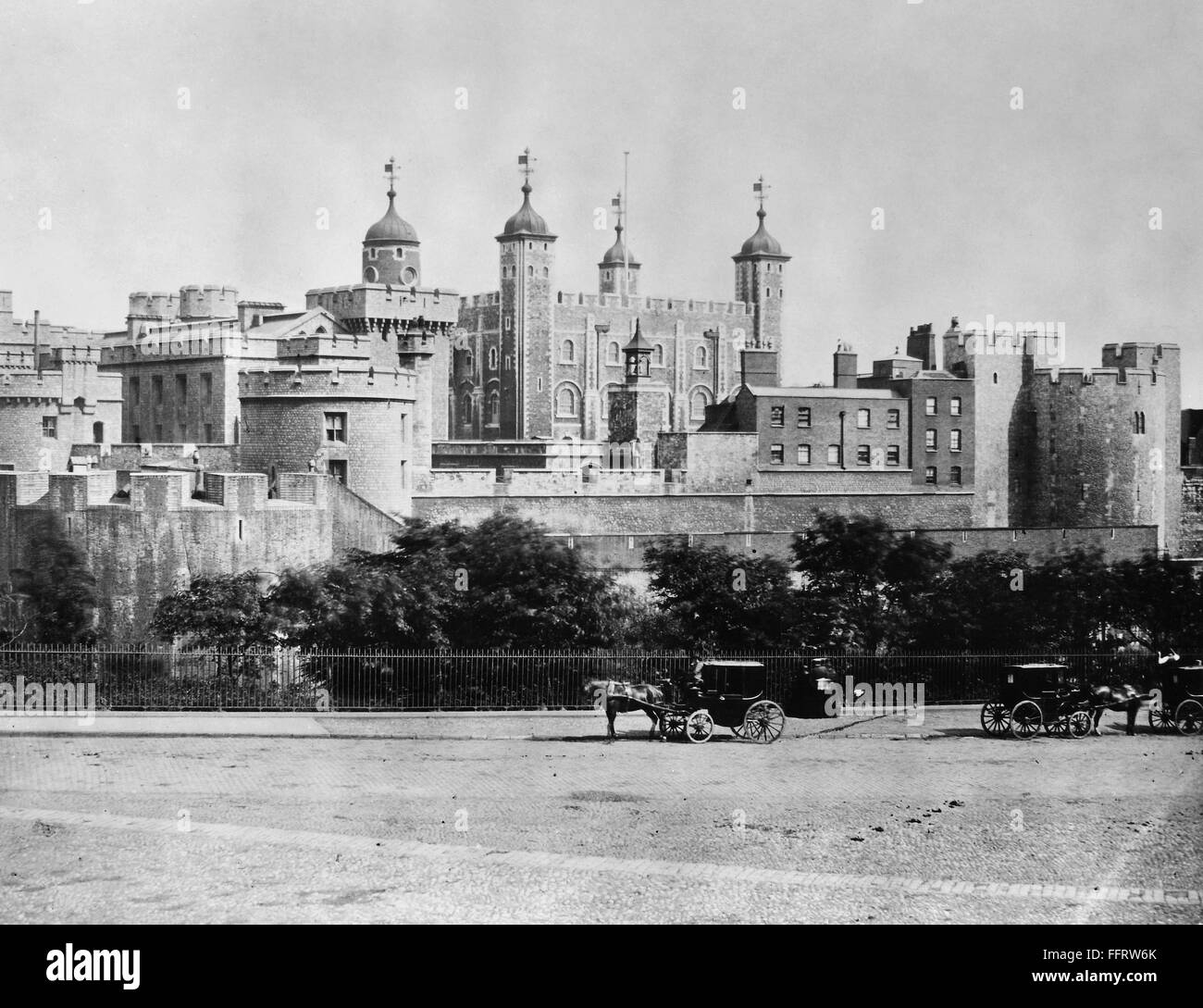 TOWER OF LONDON, 1890s. /nView of the Tower of London, dominated by the ...