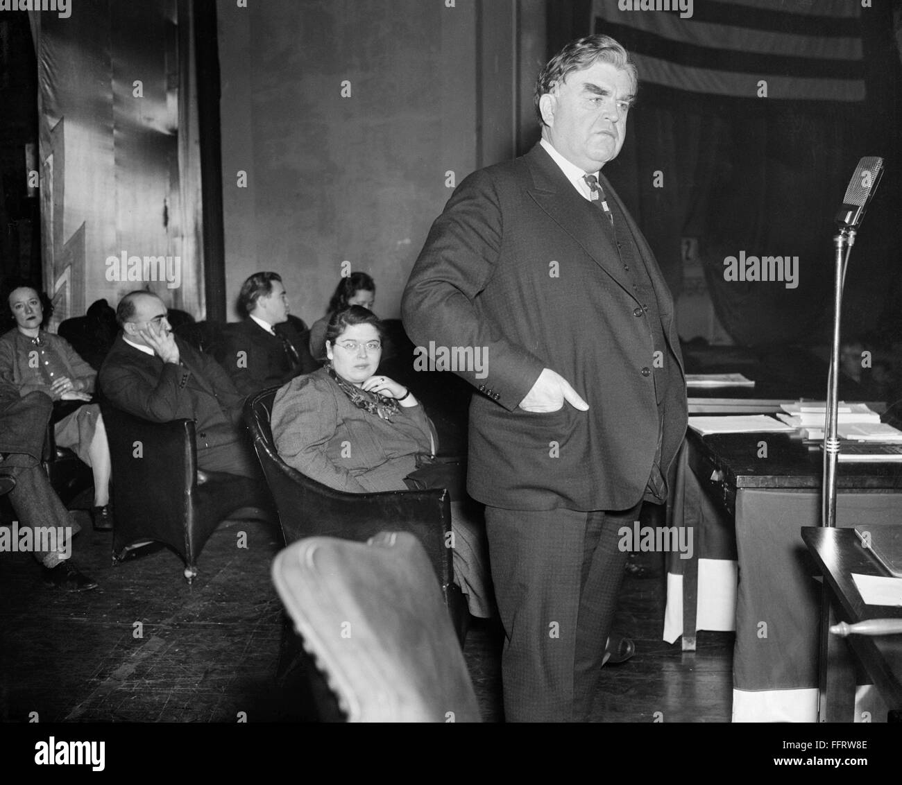 JOHN LLEWELLYN LEWIS /n(1880-1969). American labor leader, speaking at ...