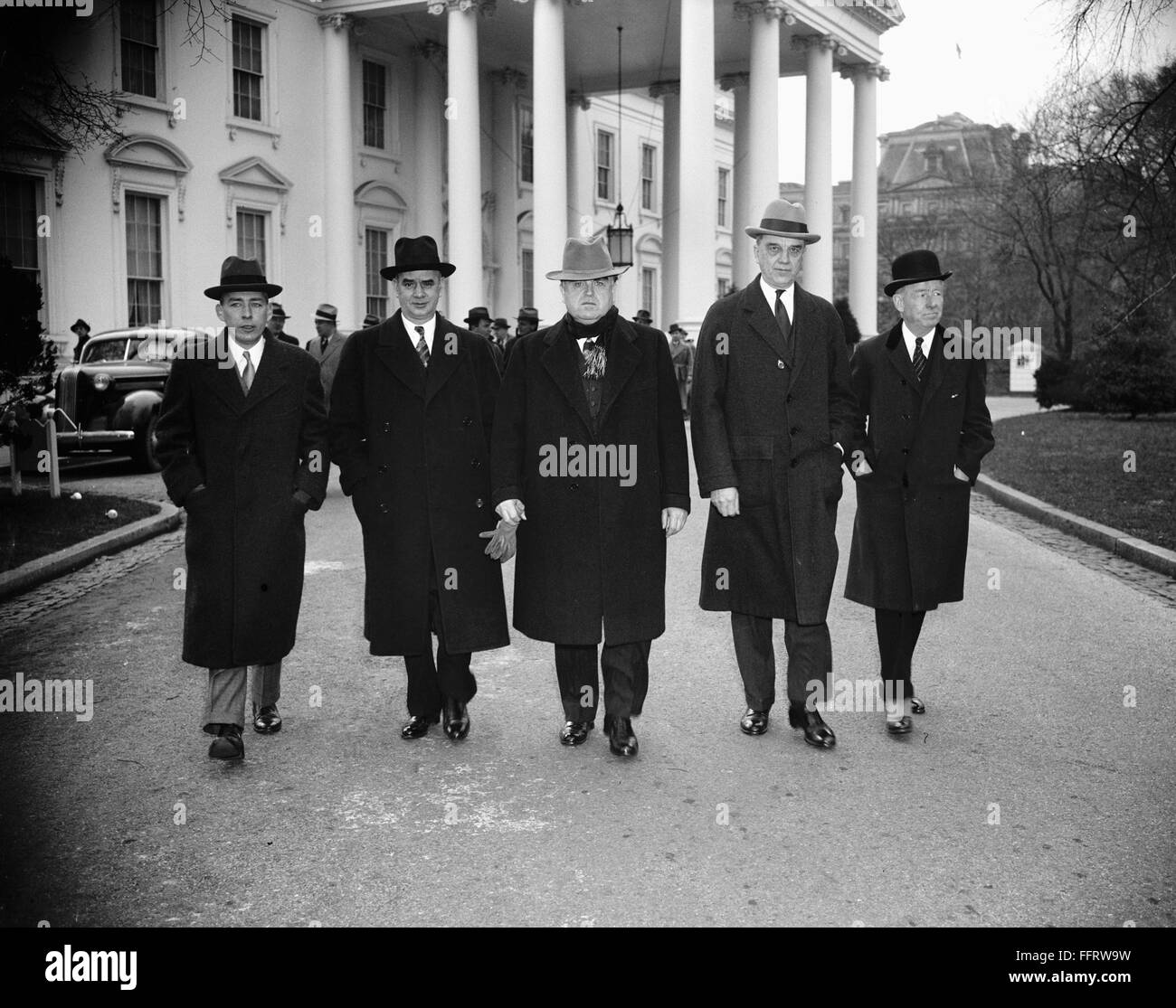 LABOR LEADERS, 1938. /nGroup of labor and business leaders leaving the ...
