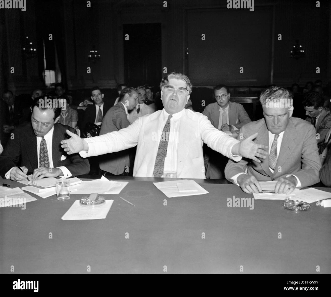 JOHN LLEWELLYN LEWIS /n(1880-1969). American labor leader. Lewis giving ...