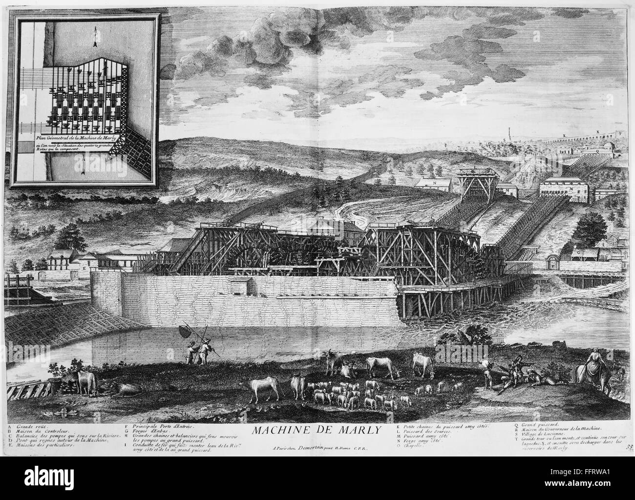 VERSAILLES: WATERWORKS. /nThe hydraulic machine at Chateau de Marly ...