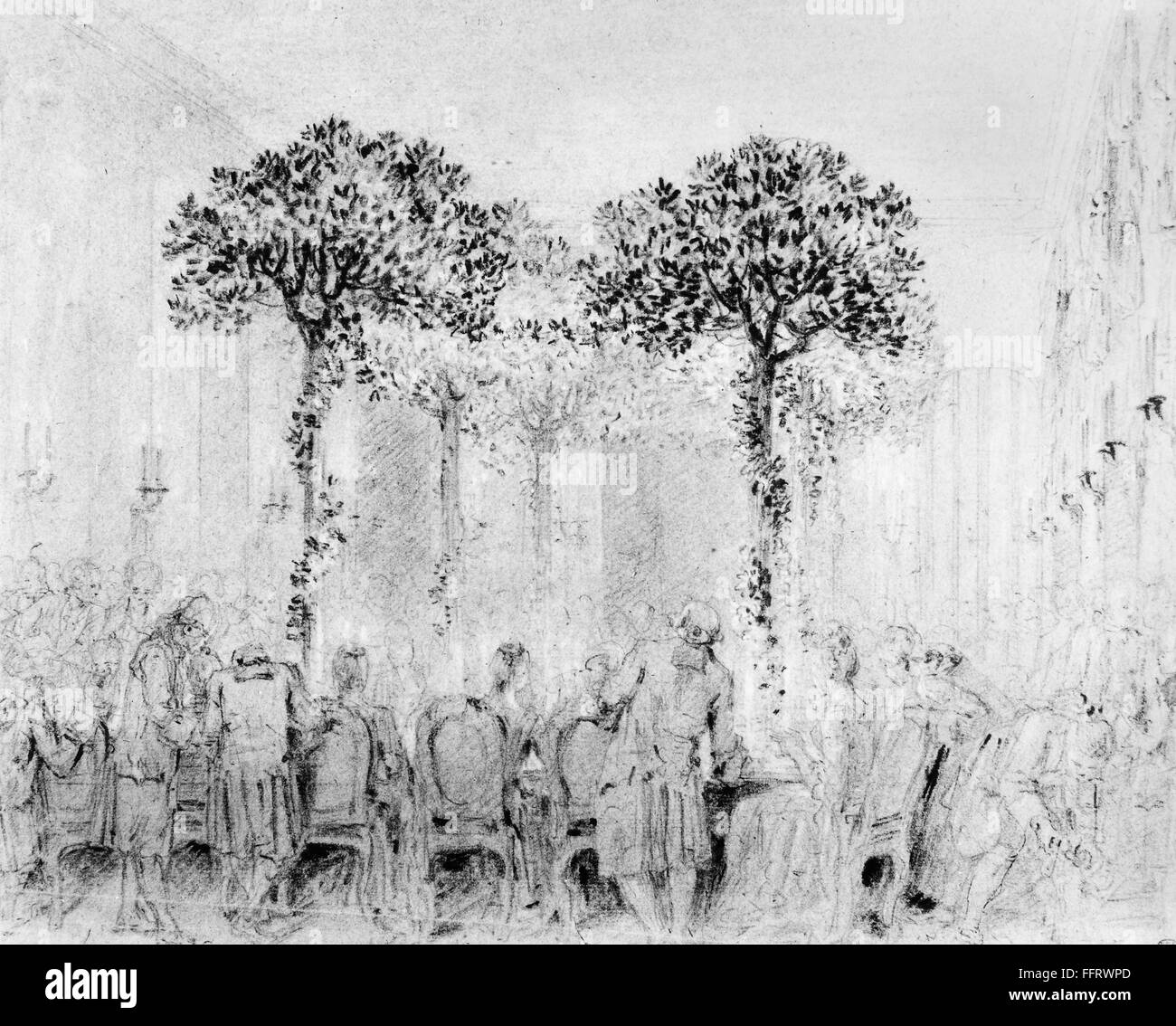 FRANCE: COURT LIFE, 1770s. /n'Gathering under the Orange Trees ...