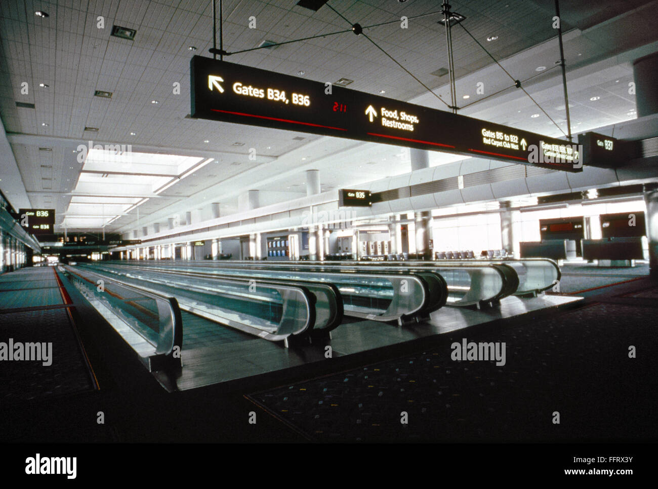 DENVER: AIRPORT, c1995. /nInterior view of Concourse B at Denver ...
