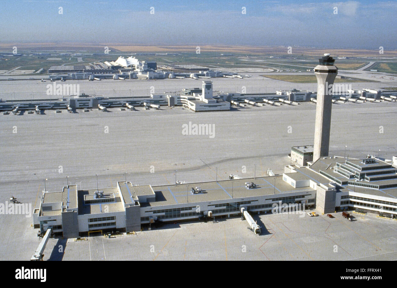 DENVER: AIRPORT, c1995. /nAerial view of Concourse C and the FAA ...