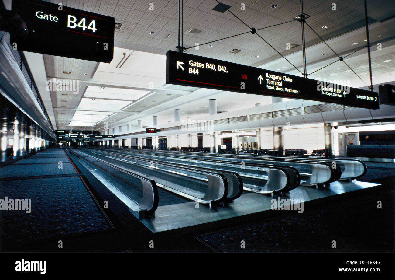 DENVER: AIRPORT, c1995. /nInterior view of Concourse B at Denver ...