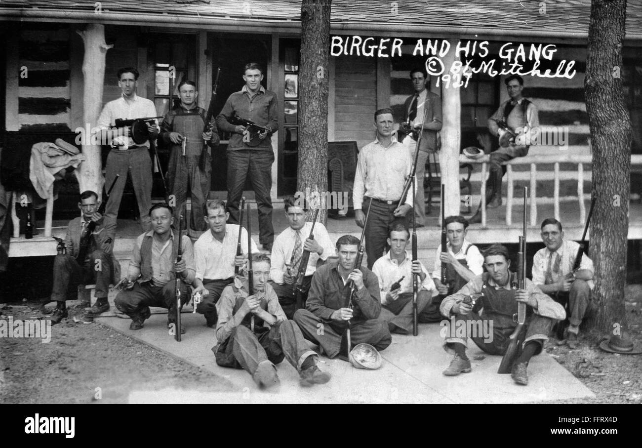 ILLINOIS: GANG, c1927. /nA portrait on a postcard of 'Birger and His ...