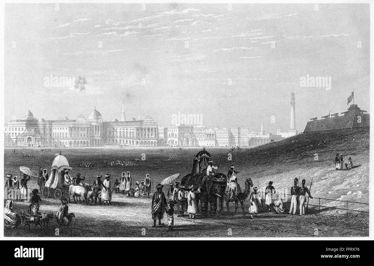 INDIA: CALCUTTA, c1860. /nView of Calcutta, India, from the esplanade ...