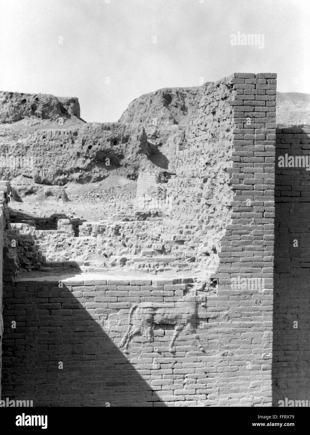 BABYLON: ISHTAR GATE. /nThe ruins of a wall of the Ishtar Gate of ...