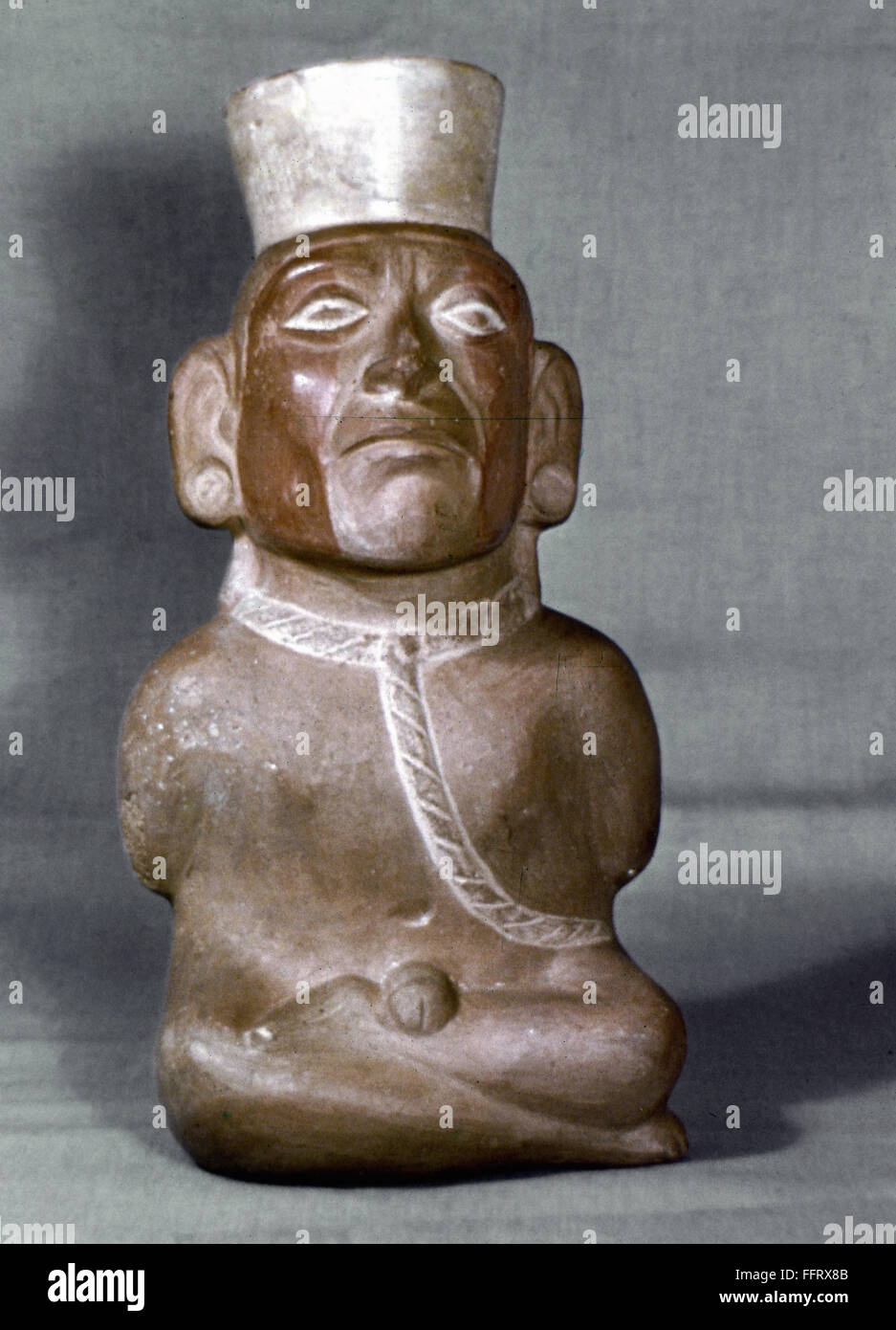 MOCHE FIGURE. /nClay figure of a captive male, created by the Moche ...