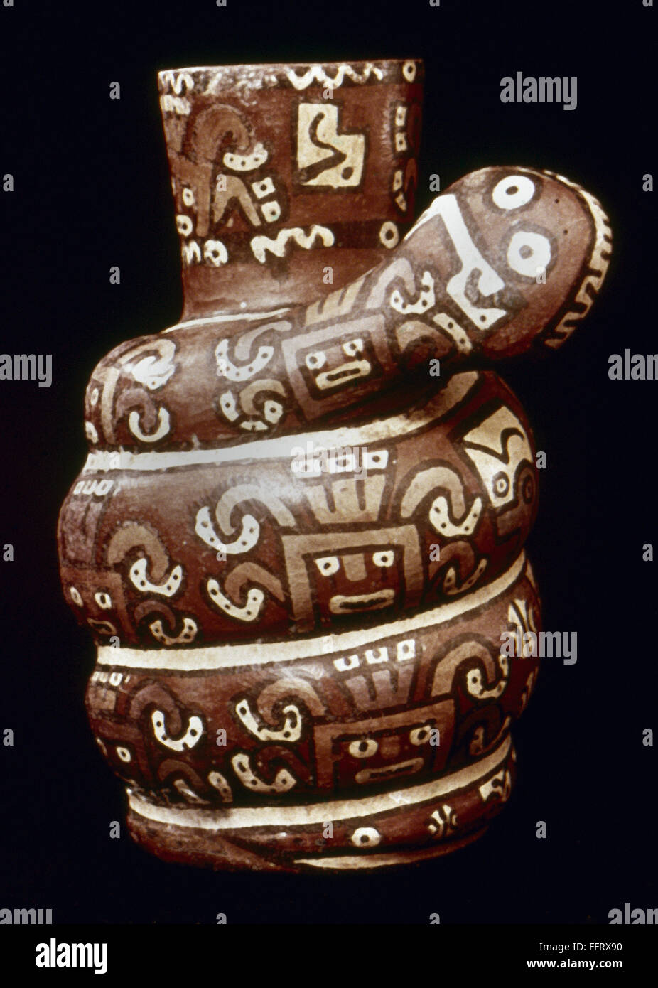PERU: INCA SERPENT JAR. /nInca ceramic jar in the shape of a coiled ...