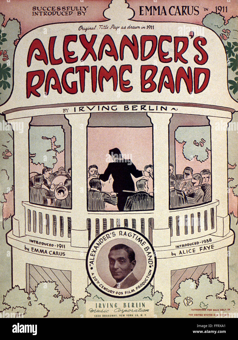 BERLIN: RAGTIME BAND. /nAmerican sheet music cover for 'Alexander's ...