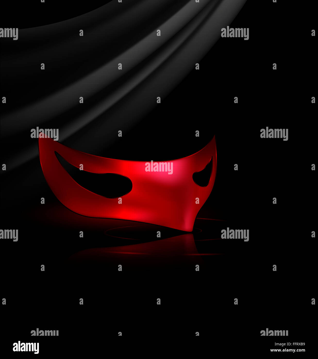 dark background and carnival red half mask Stock Photo - Alamy