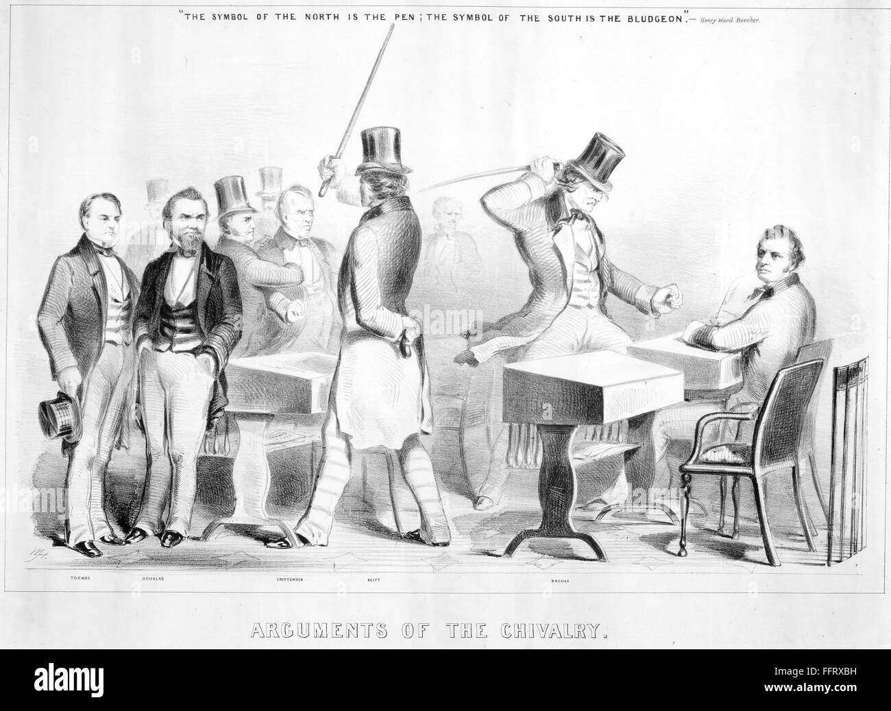 SUMNER AND BROOKS, 1856. /n'Arguments of the Chivalry.' Preston S ...