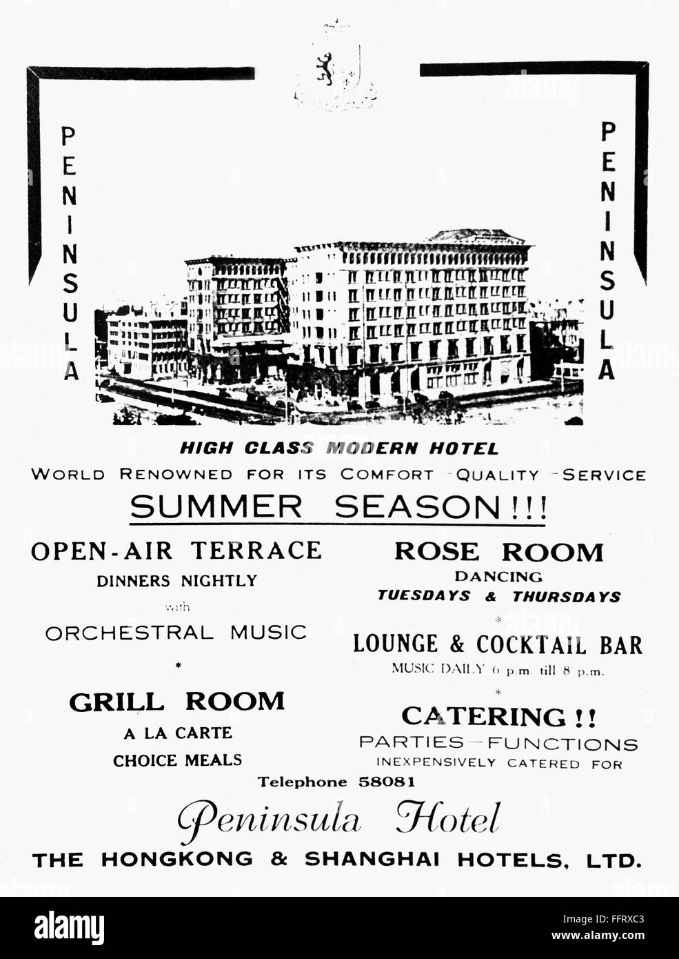 Peninsula Hotel Ad
