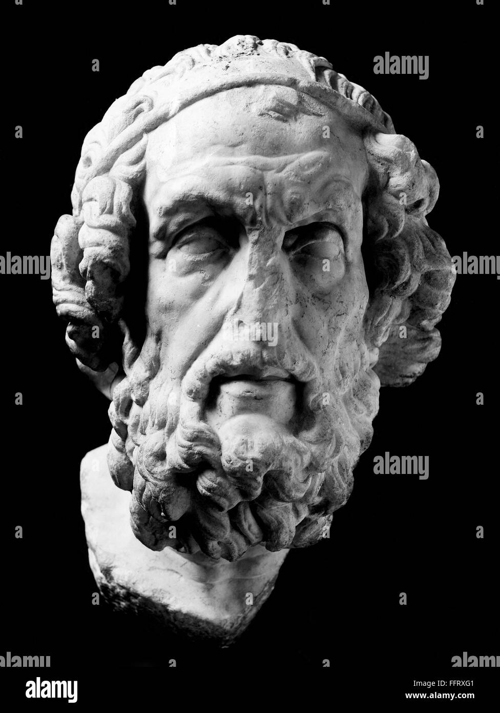 HOMER (9th-8th CENTURY BC). /nGreek poet. Hellenistic Greek marble bust ...