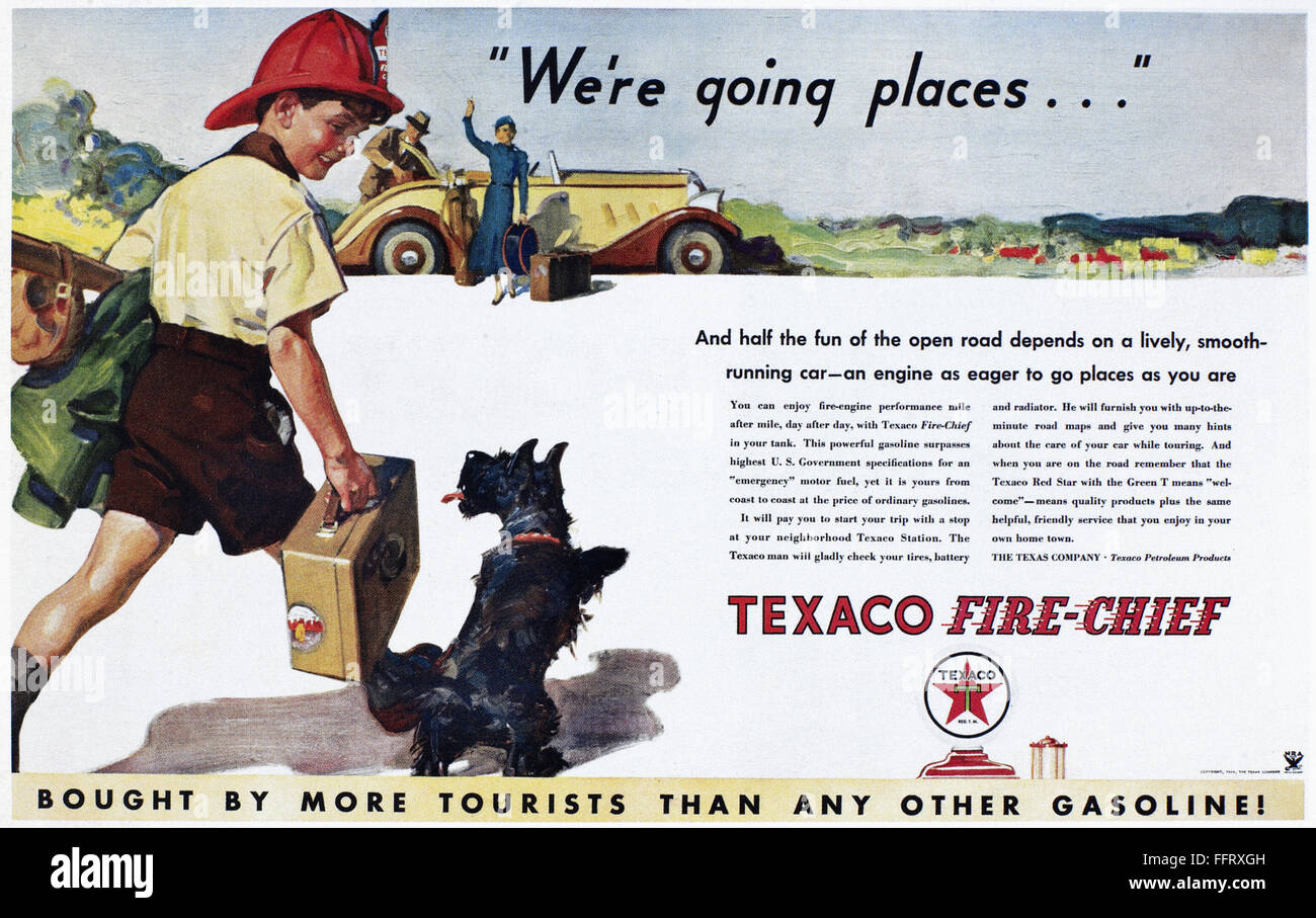 TEXACO ADVERTISEMENT, 1934. /nAmerican advertisement for Texaco ...