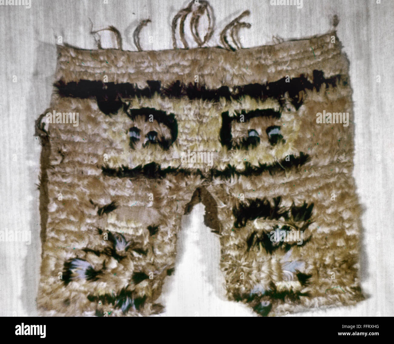 PERU: NAZCA PONCHO. /nCotton and feather-work poncho made by the Nazca ...