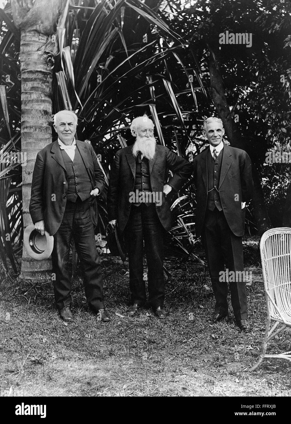 THOMAS EDISON (1847-1931). /nAmerican inventor. Photographed with John ...