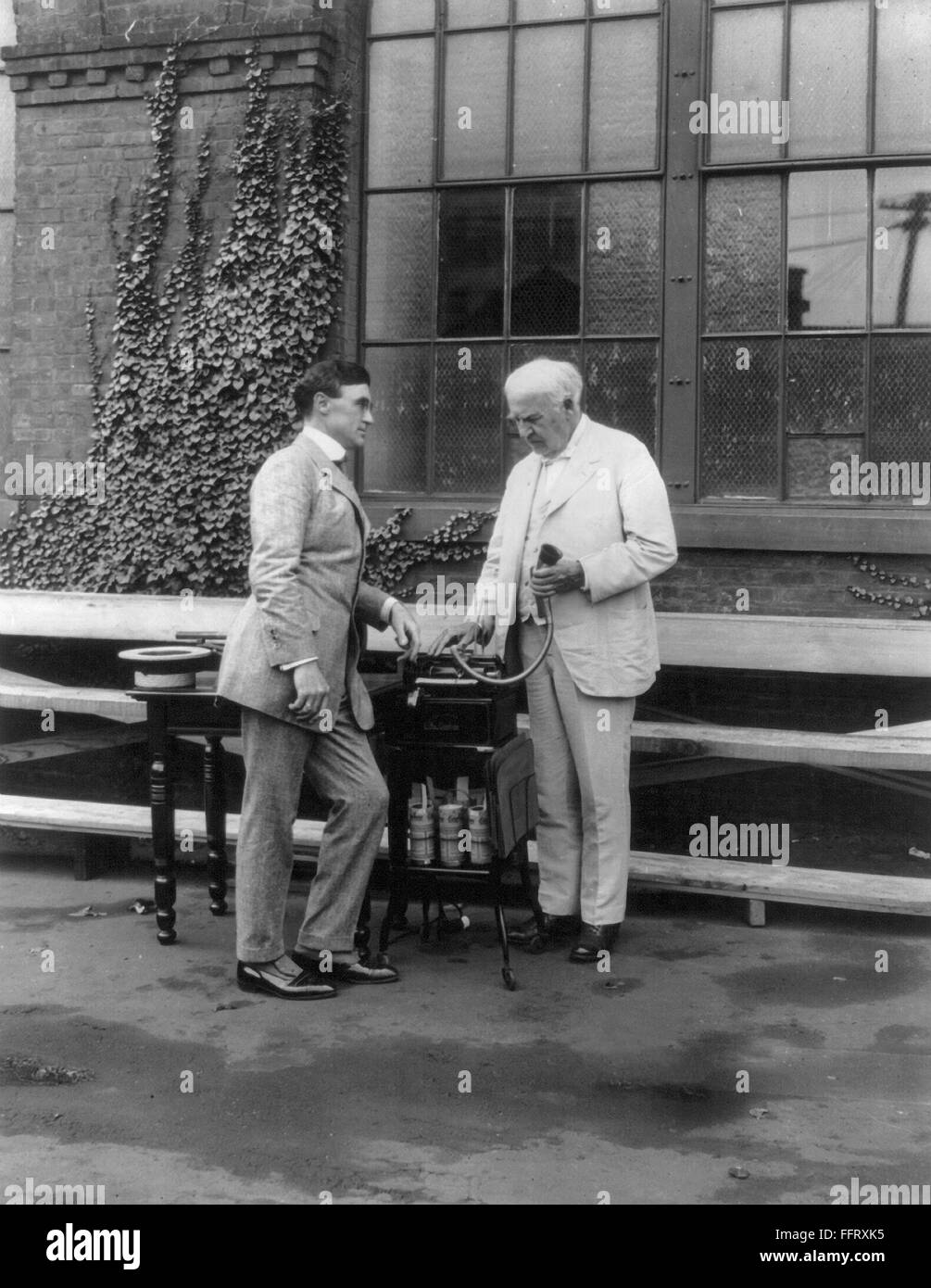 THOMAS EDISON (1847-1931) /nAmerican inventor. Photographed with Edwin ...