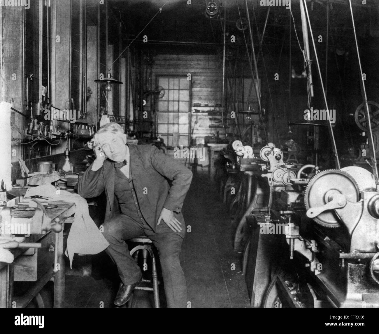 THOMAS EDISON (1847-1931). /nAmerican inventor. Photographed in his ...